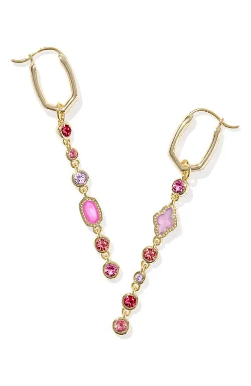 Kendra Scott Mini Elisa Abbie Convertible Huggie Hoop Earrings - Gold Pink Mix