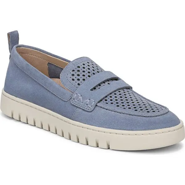 Vionic Uptown Perf Penny Loafer - Pacific Blue