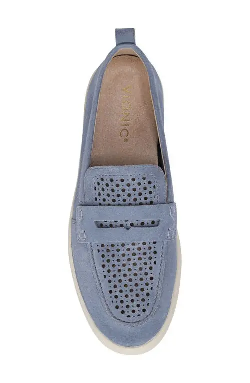 Vionic Uptown Perf Penny Loafer - Pacific Blue