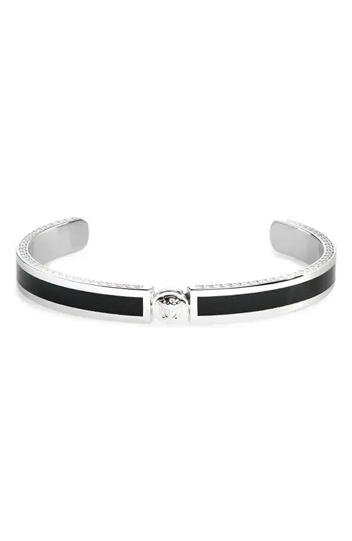 Versace Enamel Cuff Bracelet - Palladium-black