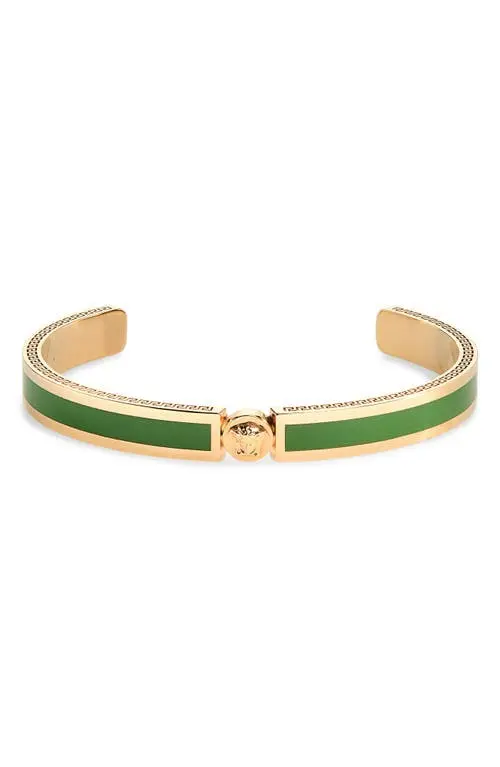 Versace Enamel Cuff Bracelet - Versace Gold Green Grass