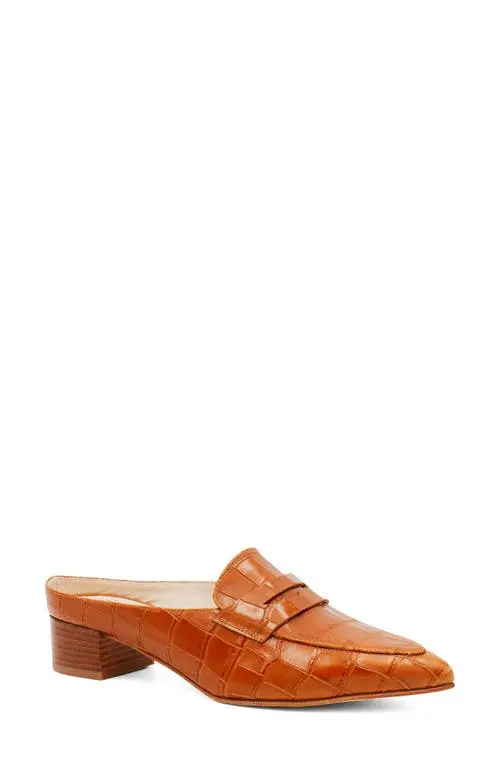 AMALFI BY RANGONI Adepto Croc Embossed Mule - Nocciola Cocco Bengali