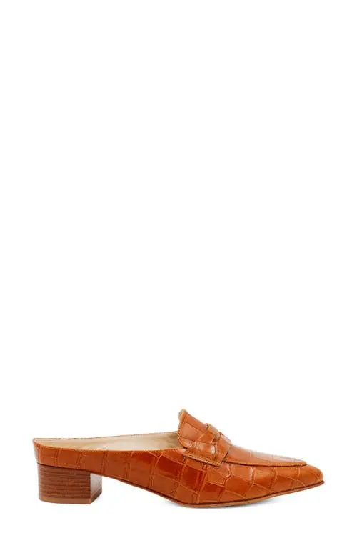 AMALFI BY RANGONI Adepto Croc Embossed Mule - Nocciola Cocco Bengali