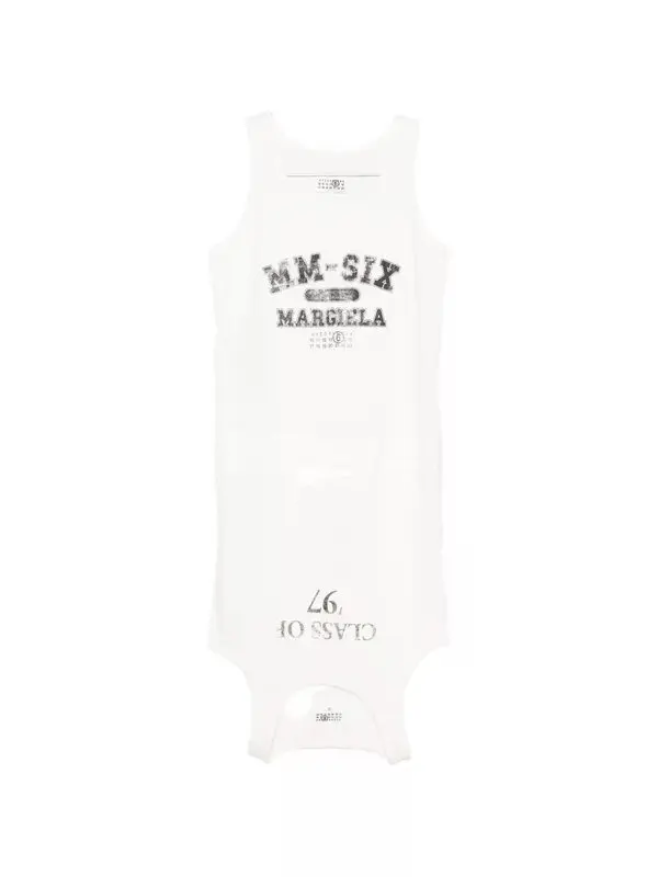 MAISON MARGIELA Printed Mini Dress - White