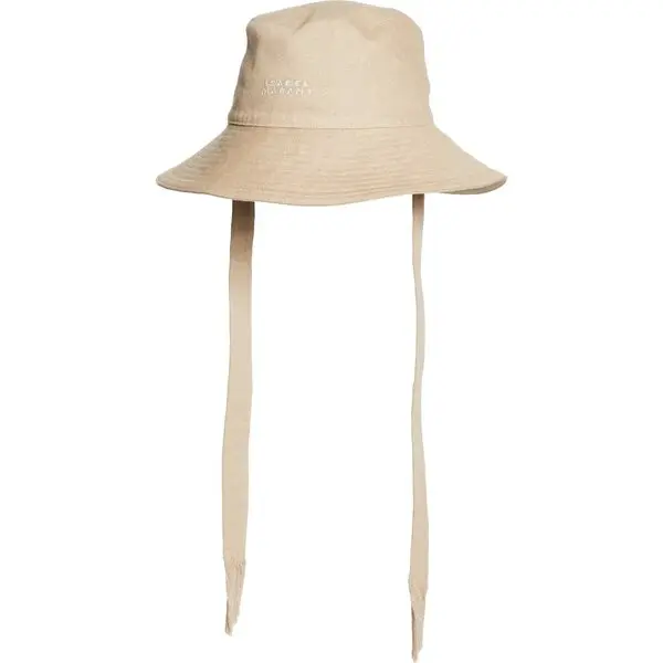 Isabel Marant Shaley Logo Embroidered Bucket Hat - Sahara