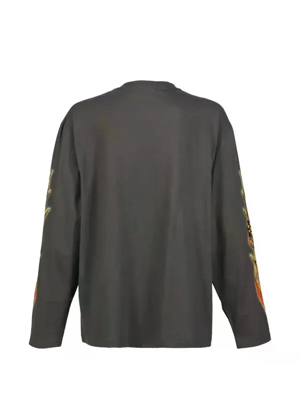 We11Done Flame-graphic T-shirt - Grey
