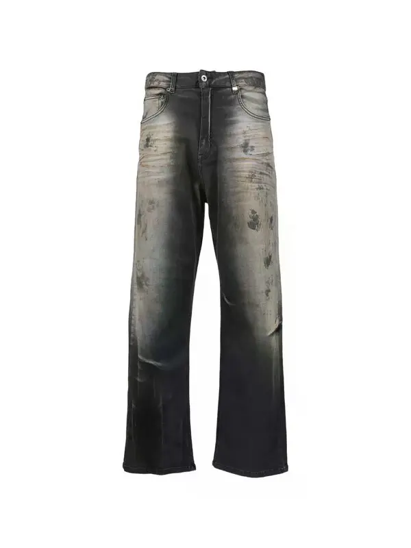 We11Done Dirty-washed Straight-leg Jeans