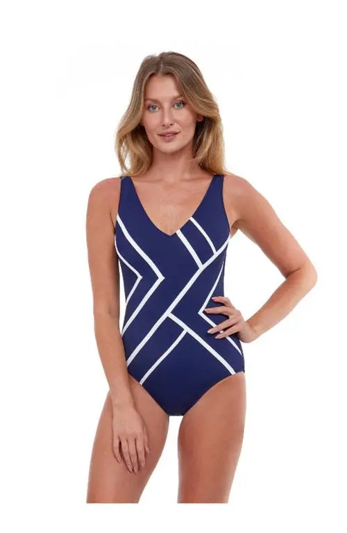 GOTTEX Mirage Full Coverage V-neck One-piece