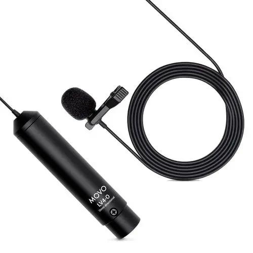 MOVO Lv4-o Omnidirectional Xlr Lavalier Microphonephantom Powered - Black
