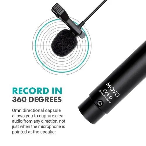 MOVO Lv4-o Omnidirectional Xlr Lavalier Microphonephantom Powered