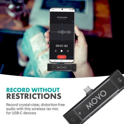 MOVO Edge-uc-duo Dual Wireless Lavalier Microphone Systemcompatible With Android, Samsung