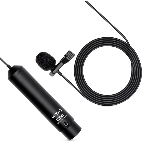 MOVO Lv8-d Broadcast-quality Xlr Lavalier Omni-directional Wired Microphone - Black