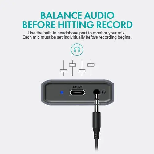 MOVO Umx-1 Usb Microphone Hubconnects 4 Usb Microphones To Computers
