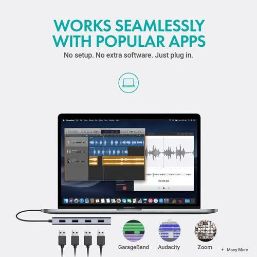 MOVO Umx-1 Usb Microphone Hubconnects 4 Usb Microphones To Computers