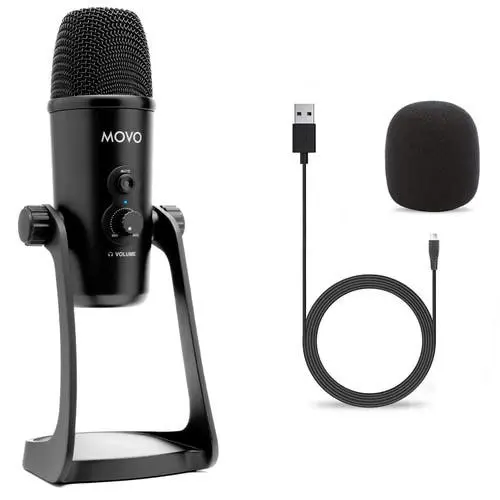 MOVO Um700 Desktop Studio Usb Microphone With Stereo, Cardioid, Omnidirectional - Black