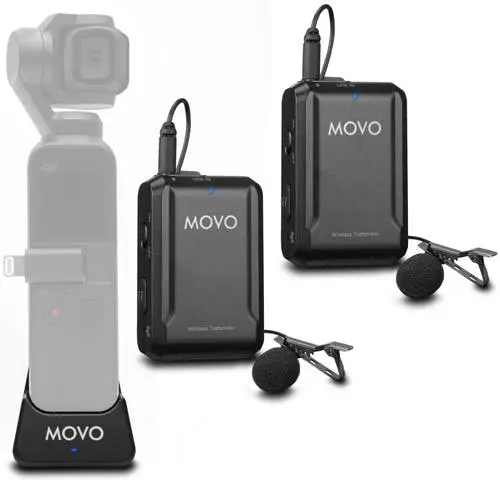 MOVO Edge-op-duo Dual Wireless Lavalier Microphone For Osmo Pocket 1 And 2 - Black