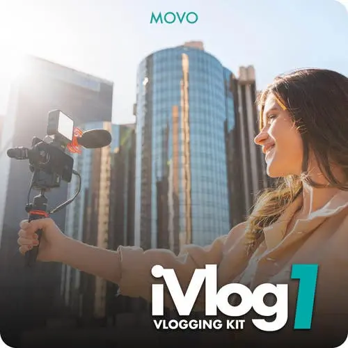 MOVO Ivlog1 Vlogging Kit For Iphoneyoutube Starter Kit With Shotgun Mic, Led Light, Tripod