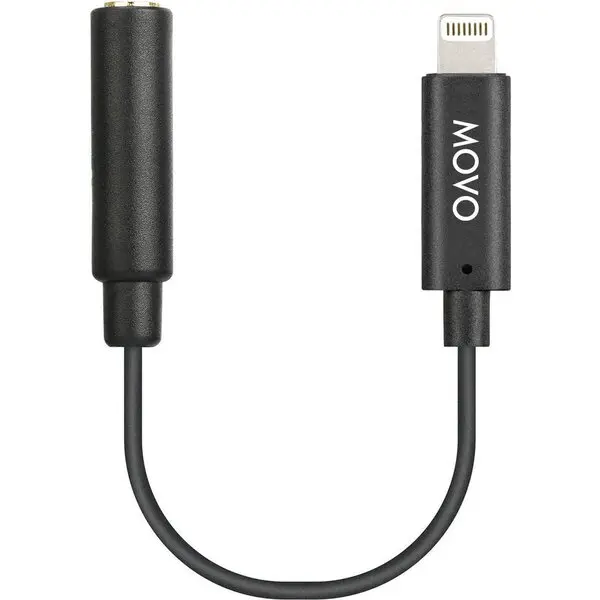 MOVO Ima-1 Microphone Adapter Cable3.5mm Trrs To Lightning Connectorcompatible With Ios Devices - Black
