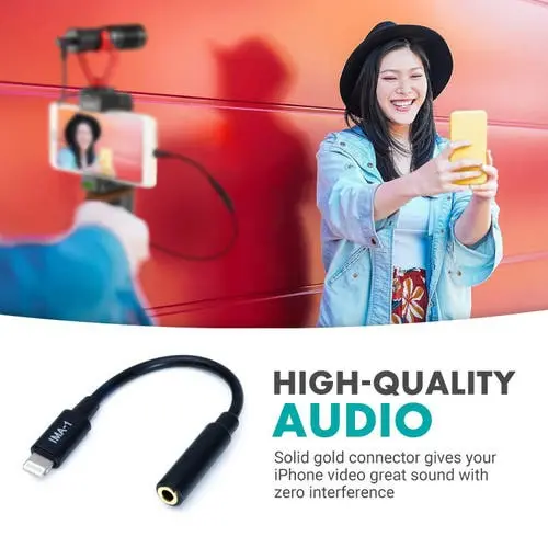 MOVO Ima-1 Microphone Adapter Cable3.5mm Trrs To Lightning Connectorcompatible With Ios Devices