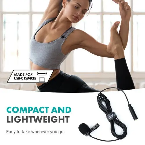 MOVO Ulavwired Omnidirectional Usb-c Lavalier Clip On Microphone