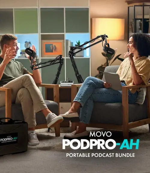 MOVO Podpro-ah Portable Podcasting Bundle For 2 For Smartphones And Computers