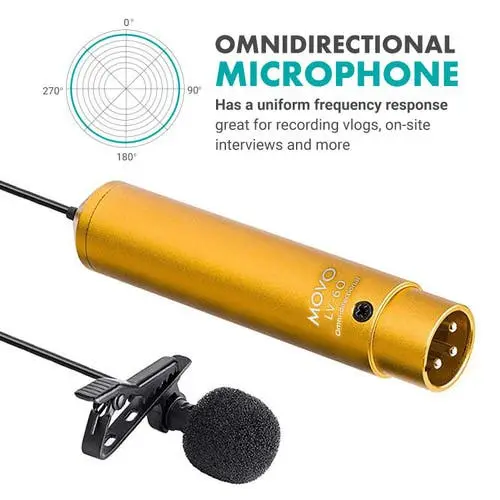 MOVO Pro Grade Xlr Lavalier Condenser Microphone Set