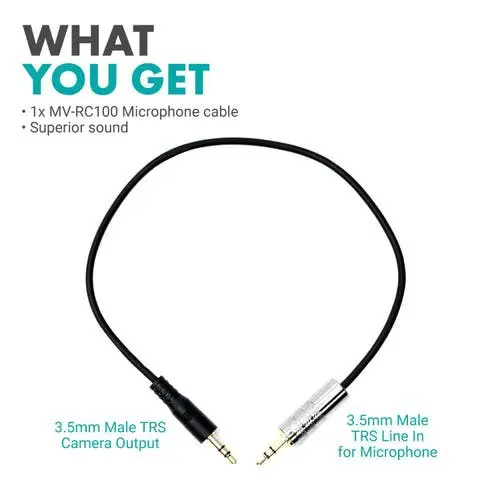 MOVO 3.5mm Male Line-in To Microphone Attenuator Cable