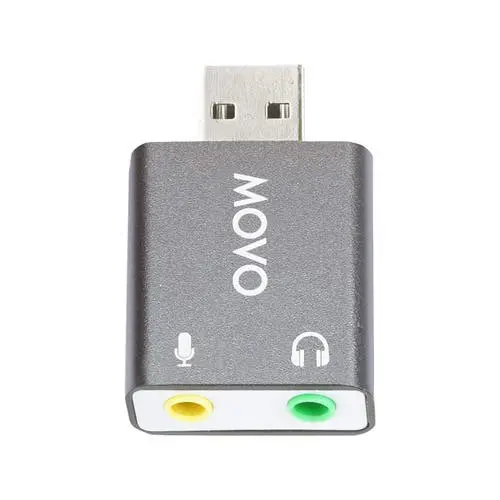 MOVO Usb-ac1 Trrs Mic. To Usb 2.0 Sound Card Adapter - Black