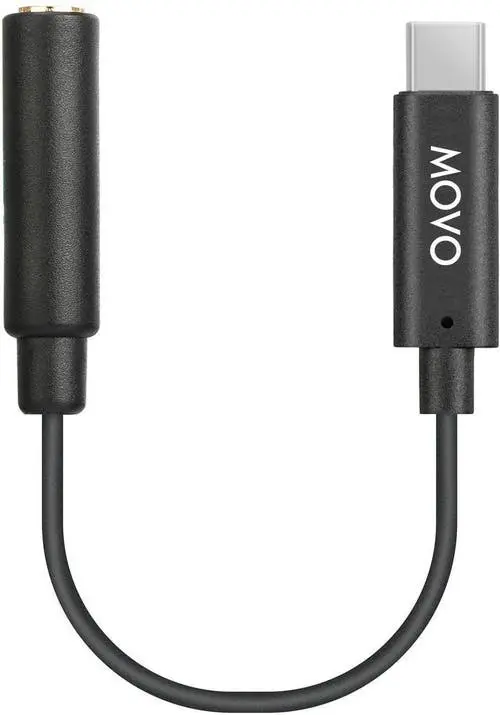 MOVO Pma-1 Female 3.5mm Trs Microphone Audio Adapter Cable Compatible With The Dji Osmo Pocket - Black