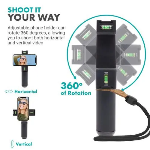 MOVO P-3 Rotating Smartphone Tripod Mount With Vertical And Horizonal Positions