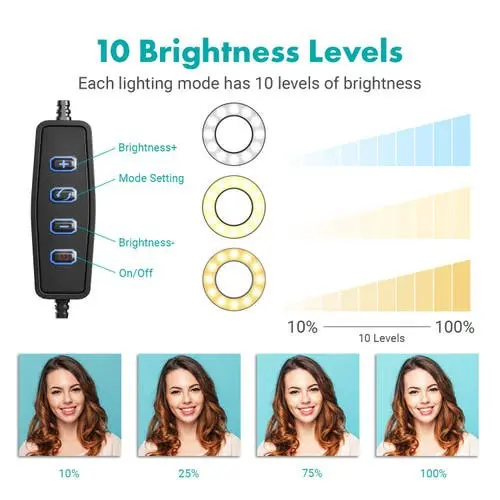 MOVO Selfie Ring Light Stand Complete Mobile Studio