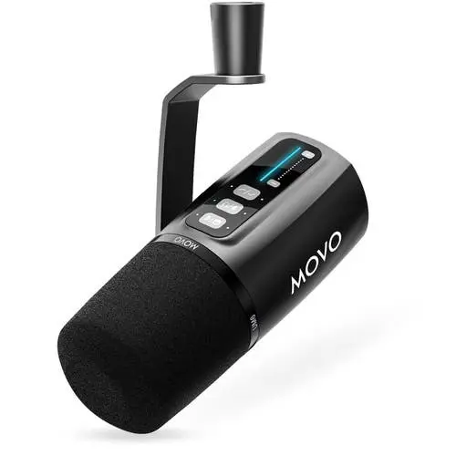 MOVO Um6 Dynamic Podcast Microphone With Built-in Gaincast Preampxlr And Usb C Outputs - Black