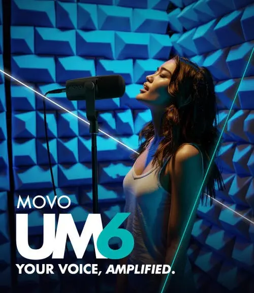 MOVO Um6 Dynamic Podcast Microphone With Built-in Gaincast Preampxlr And Usb C Outputs