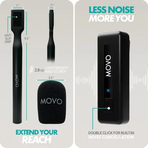 MOVO Wireless Mini Uc Ultra Compact Wireless Lavalier Microphone For Iphone 15 And Up With Wmx-hm Handheld Adapter