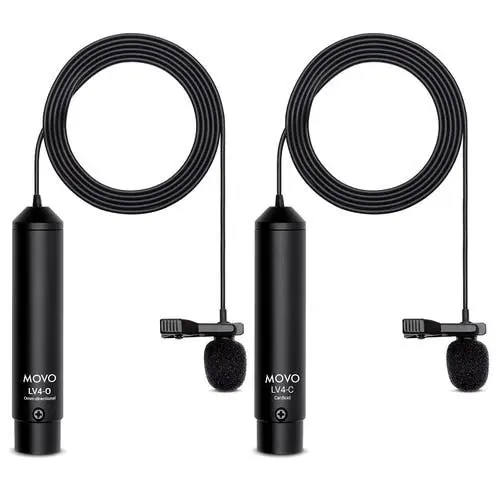 MOVO Lv4-c Cardioid Xlr Lavalier Microphonephantom Powered - Black