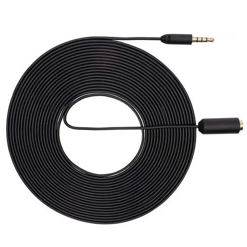 MOVO Pm10ec6 20-foot Trrs Female 3.5mm To Trrs Male 3.5mm Microphone Extension Cable For Smartphones - Black