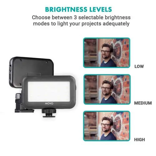 MOVO Mini Led Light Panel Adjustable Brightness