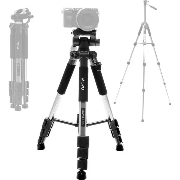 MOVO Mv-t5 Full-size Aluminum Tripod With Video Pan Head