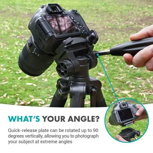 MOVO Mv-t5 Full-size Aluminum Tripod With Video Pan Head
