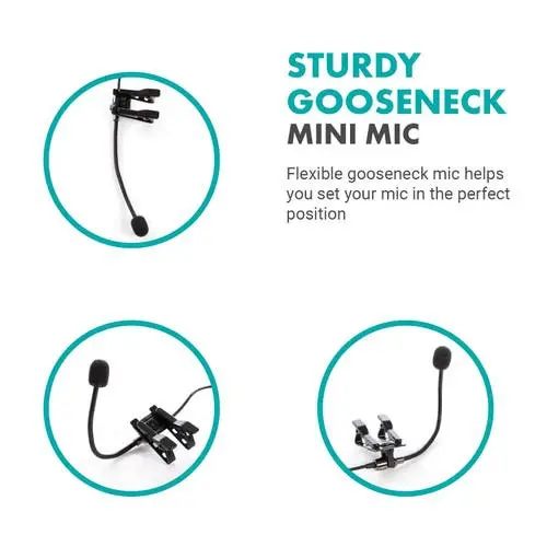 MOVO Acm400 Flexible Gooseneck Omnidirectional Microphone For Motovlogging