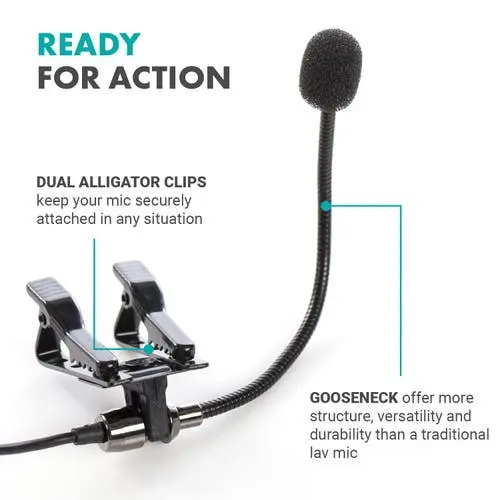 MOVO Acm400 Flexible Gooseneck Omnidirectional Microphone For Motovlogging