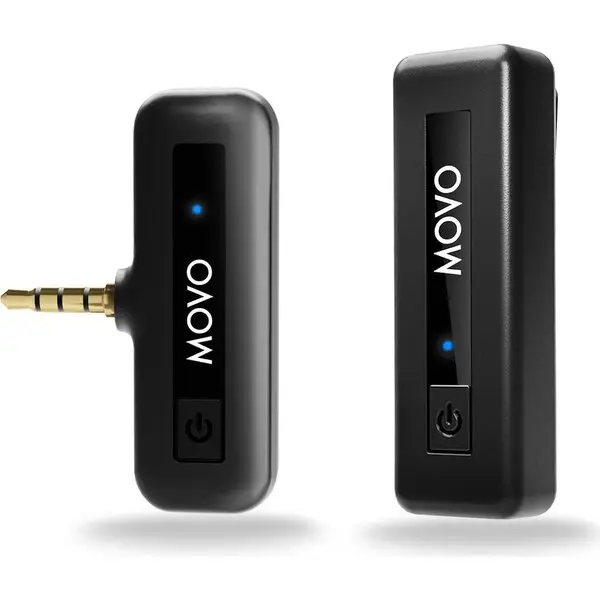 MOVO Wireless Mini 2.4ghz Wireless Lavalier Microphone For Dslr And Mirrorless Cameras - Black