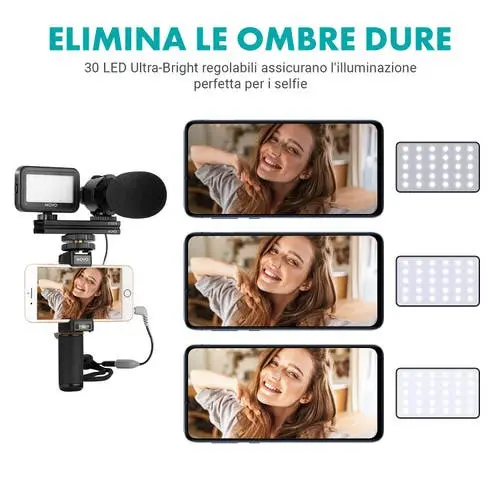 MOVO V7+ Youtube Starter Kitvlogging Kit For Iphone With Tripod, Grip, Stereo Microphone