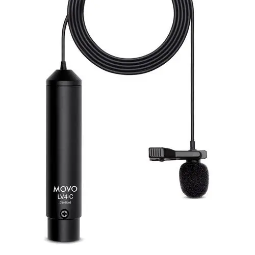 MOVO Lv4-c Cardioid Xlr Lavalier Microphonephantom Powered - Black