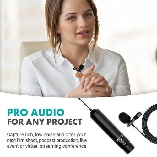 MOVO Lv4-c Cardioid Xlr Lavalier Microphonephantom Powered