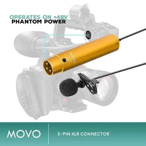 MOVO Lv-6 Omnidirectional Xlr Lavalier Micphantom Powered