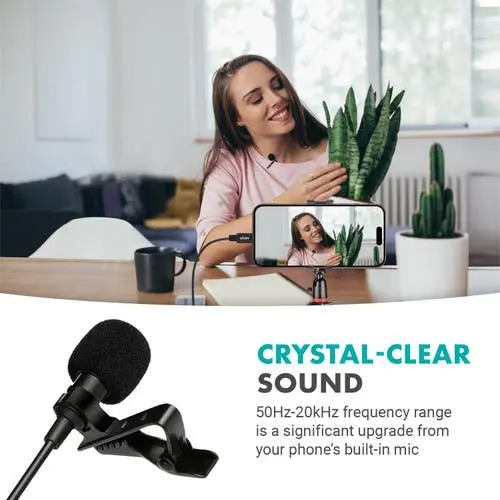 MOVO Ulav-l Digital Lavalier Omnidirectional Clip On Microphone With Usb-c Connector
