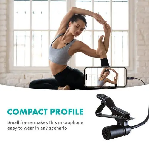MOVO Ulav-l Digital Lavalier Omnidirectional Clip On Microphone With Usb-c Connector