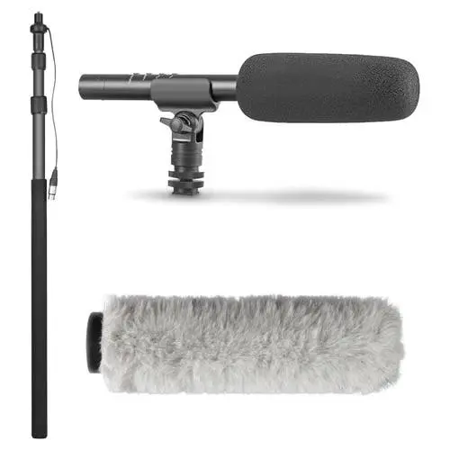 MOVO Boom Microphone With Telescoping Boom Pole And Xlr Cable - Black