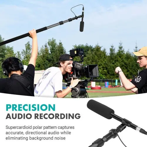 MOVO Boom Microphone With Telescoping Boom Pole And Xlr Cable